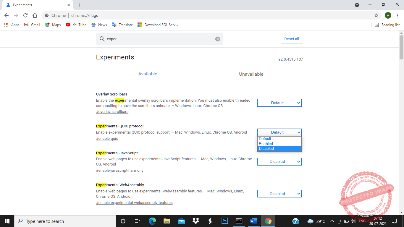 Experimental Quic Protocol